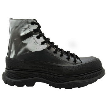 Alexander Mcqueen Men's Black/White Tread Slick Boots, Brand Size 44 ...