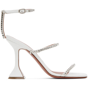 Amina Muaddi Ladies Nappa White / White Crystals Gilda Sandals, Brand ...