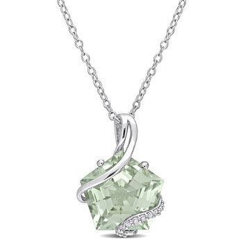 Amour 6 CT TGW Citrine and Diamond Accent Wrapped Pendant W+d97:d100ith ...
