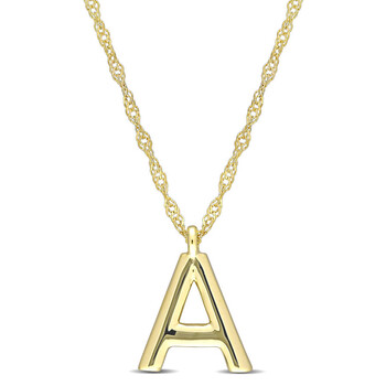 Amour Intial "M" Pendant with Chain in 14k Yellow Gold JMS010970 ...