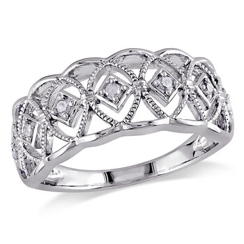 Amour 1/8 CT TW Braided Diamond Ring In Sterling Silver JMSPV62-1200 ...