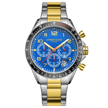 Anthony James Tachymeter Chrono Blue Dial Men's Watch AJ093 ...