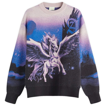 Aries Men's Purple Woolen Jumper Pegasus Print Sweater, Size X-Small ...