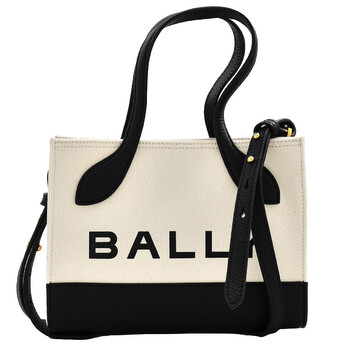 Bally Ladies Logo-Print Colourblock Bag in Natural/Black/Oro WAM02G ...