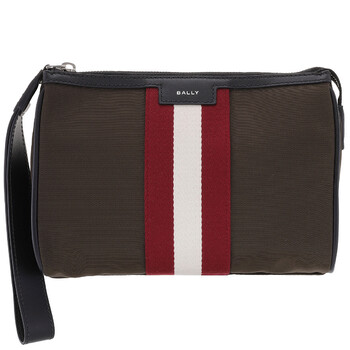 Bally Logo-Tape Striped Clutch Bag MAM00R-I679P 7613466210147 ...