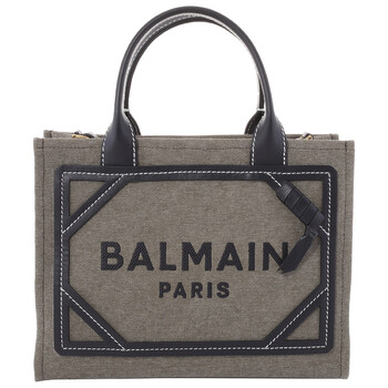 Balmain B-Army Small Tote Bag In Canvas And Leather DN1FE809TDVY-KAKI ...