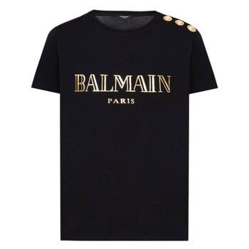 Balmain Paris Logo Cotton T-Shirt, Size Large UF11350I366-EAD ...