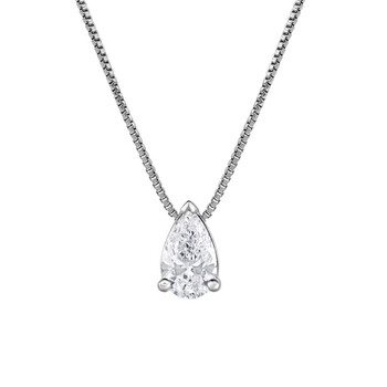 Brilliant Diamond Sterling Silver 0.50 Carat Lab Grown Diamond Pendant ...
