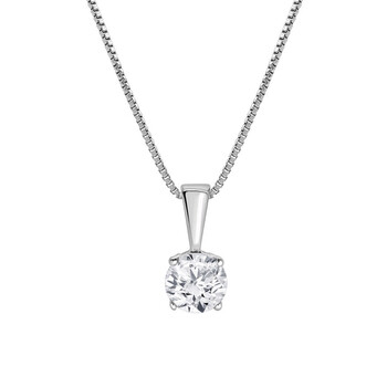 Brilliant Diamond Sterling Silver 0.75 Carat Lab Grown Diamond Pendant ...