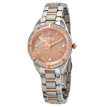 Bulova Phantom Rose Gold-tone Baguette Swarovski Crystal Ladies Watch ...
