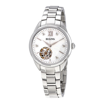 Bulova Classics Automatic Mother of Pearl Diamond Dial Ladies Watch ...