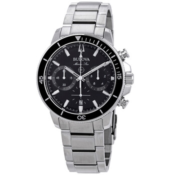 Bulova Marine Star Chronograph Quartz Red Dial Men's Watch 98B350 ...