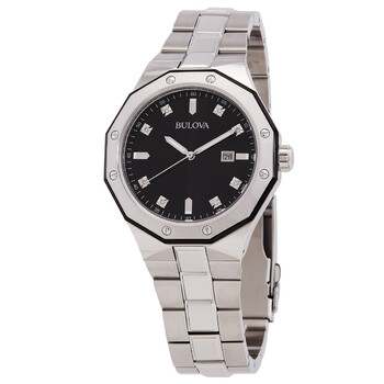 Bulova Marine Star Quartz Black Sunray Dial Men's Watch 96B382 ...
