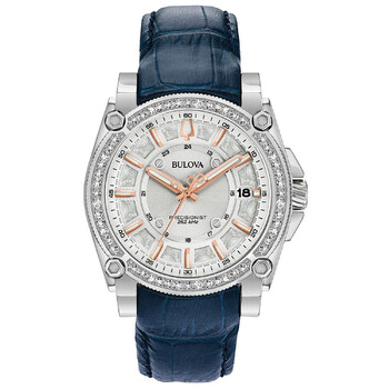 Bulova Icon Diamond Precisionist Silver Dial Ladies Watch 96J124 ...