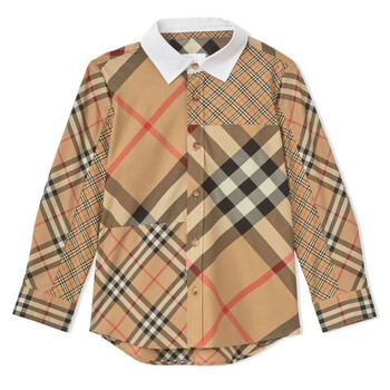 Burberry Archive Beige Etienne Patchwork Check Shirt, Size 6 8053864 - Clothing - Jomashop