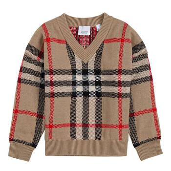 Burberry Boys Denny Vintage Check V-Neck Sweater, Size 3Y 8043661 ...