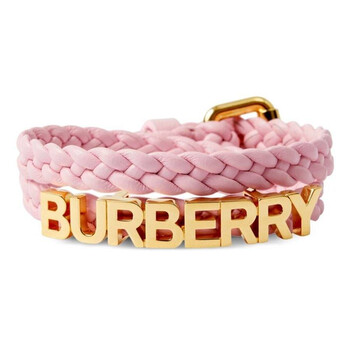 Burberry Brass Trim And Gold Plating Braided Leather Strap Bracelet ...
