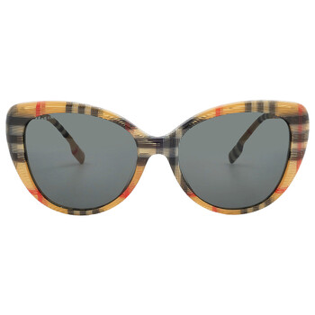 Burberry Dark Grey Oval Ladies Sunglasses BE4432U 414787 54 8056262284346 - Sunglasses, Burberry ...
