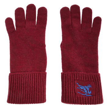Burberry Embroidered Logo Ribbed Cuffs Gloves, Size Medium 8078832 ...