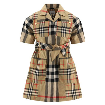 Burberry Girls Archive Beige Check Patchwork Tie-Waist Shirt Dress, Size 3Y 8061829 - Clothing ...