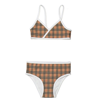 Burberry Girls Archive Beige Crosby Vintage Check Two-Piece Swimsuit, Size 8Y 8047822 - Clothing ...