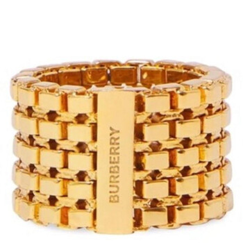 Burberry Gold-plated Chain-link Ring In Light Gold, Size Medium 8046848 ...