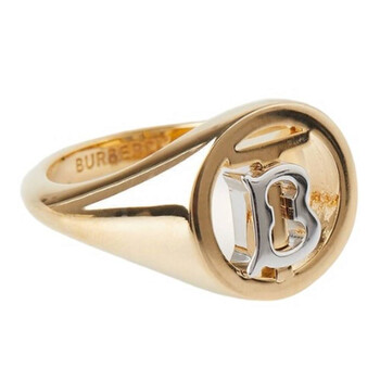 Burberry Gold-tone Brass Logo Cut Out Signet Ring, Size Medium 8059695 ...