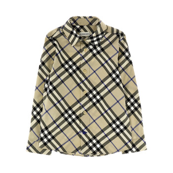 Burberry Kids Checked Pattern Long Sleeved Cotton Shirt, Size 8Y 8088965 - Clothing - Jomashop
