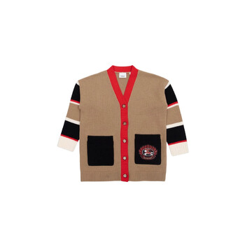 Burberry Kids Logo Patch V-Neck Sweater, Size 3Y 8066911 - Clothing ...