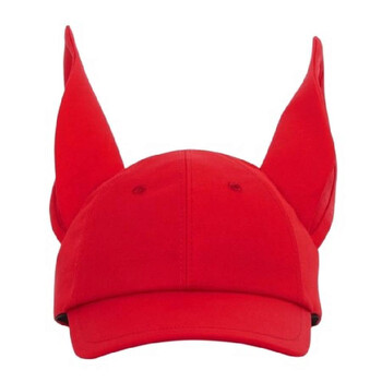Burberry Kids Red Lny Rabbit Ear Cotton Gabardine Baseball Cap, Size 8Y ...