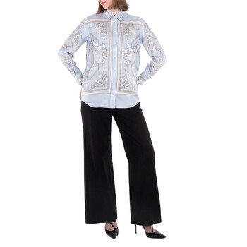 Burberry Ivanna Statue Print Silk Shirt, Brand Size 2 (US Size 0 ...