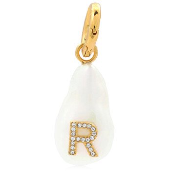 Burberry Ladies Lg/Mother Of Pearl Crystal Letter R Charm 8049765 ...