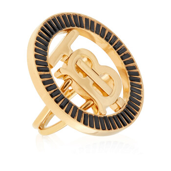 Burberry Ladies Light Gold/Jet Black Crystal Detail Gold Plated ...