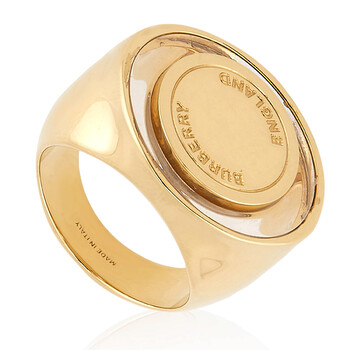 Burberry Ladies Resin And Gold-Plated Signet Ring, Size Small 8037133 ...