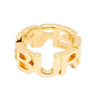 Burberry Light Gold Plated Logo Letter Ring, Size Medium 8049610 ...