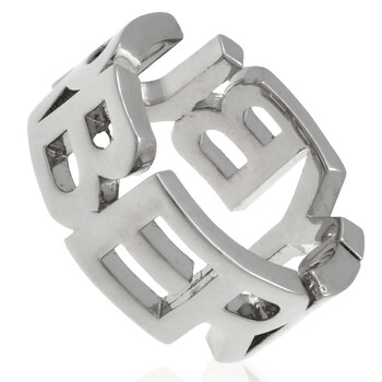 Burberry Logo Detailed Palladium Ring, Size Large 8067625 5045701235011 ...