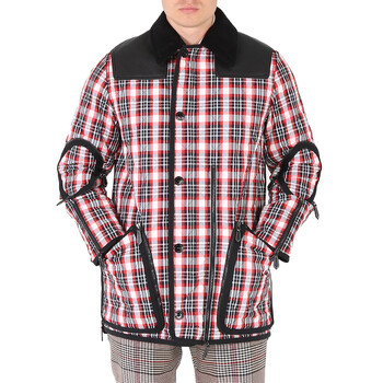 Burberry Men's Bright Red Check Diamond-Quilted Barn Jacket, Size X ...