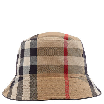 checked bucket hat