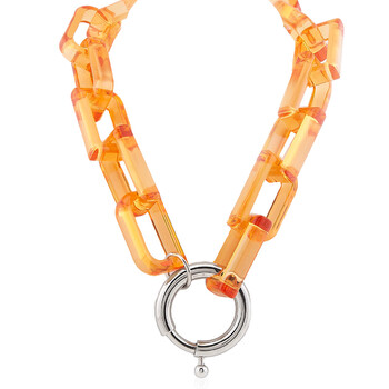Burberry Palladio/Orange Palladium-plated Clasp Chain-link Necklace ...