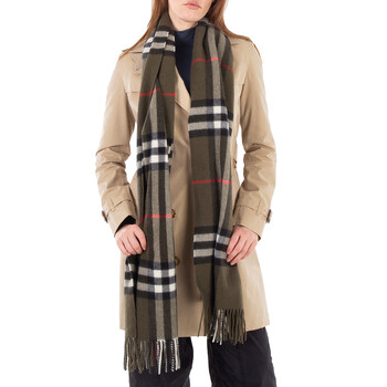 Burberry Plaid Check Fringed Cashmere Scarf 8091017 5045706582844 ...