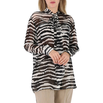 Burberry Carlota Python Print Silk Shirt, Brand Size 8 (US Size 6 ...