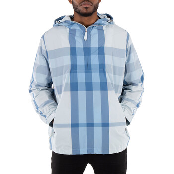 Burberry Sky Blue Check Jarrett Quarter-Zip Jacket, Size Medium 8051045 ...