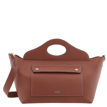 Burberry Tan Small Soft Pocket Leather Tote Bag 8041746 5045625757408 ...