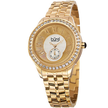 Burgi Quartz Crystal Mother of Pearl Dial Ladies Watch BUR167TN ...