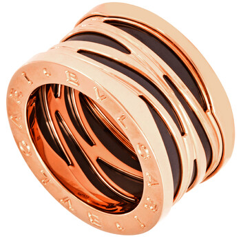 Bvlgari B-Zero Legend 18Kt Rose Gold And Cerarmic Ring, Size 51 356023 ...