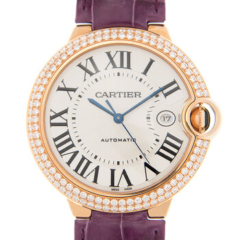 Cartier Ballon Bleu Silvered Sunray Dial Automatic Ladies 18kt Rose ...