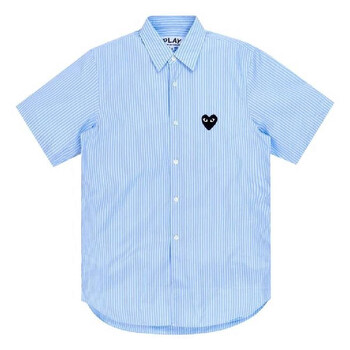 Cdg Play Heart Emblem Short Sleeve Shirt, Size X-Large P1B022-BLUE ...