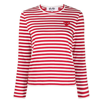 Comme Des Garcons Cdg Play Striped Heart Emblem Long-Sleeve T-Shirt ...