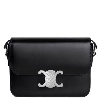 Celine Shiny Calfskin Teen Triomphe Bag In Black 188423BF4.38SI 3665951666452 - Handbags - Jomashop