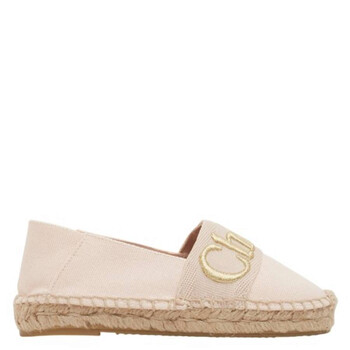 Chloé Pary Logo Embroidered Espadrilles, Brand Size 37 (US Size 7 ...